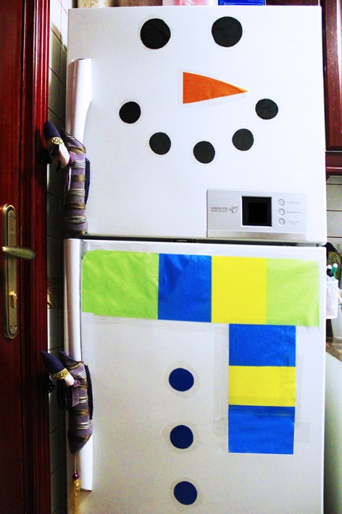 Snowman fridge – crafts for tiny hands | marmite et ponpon